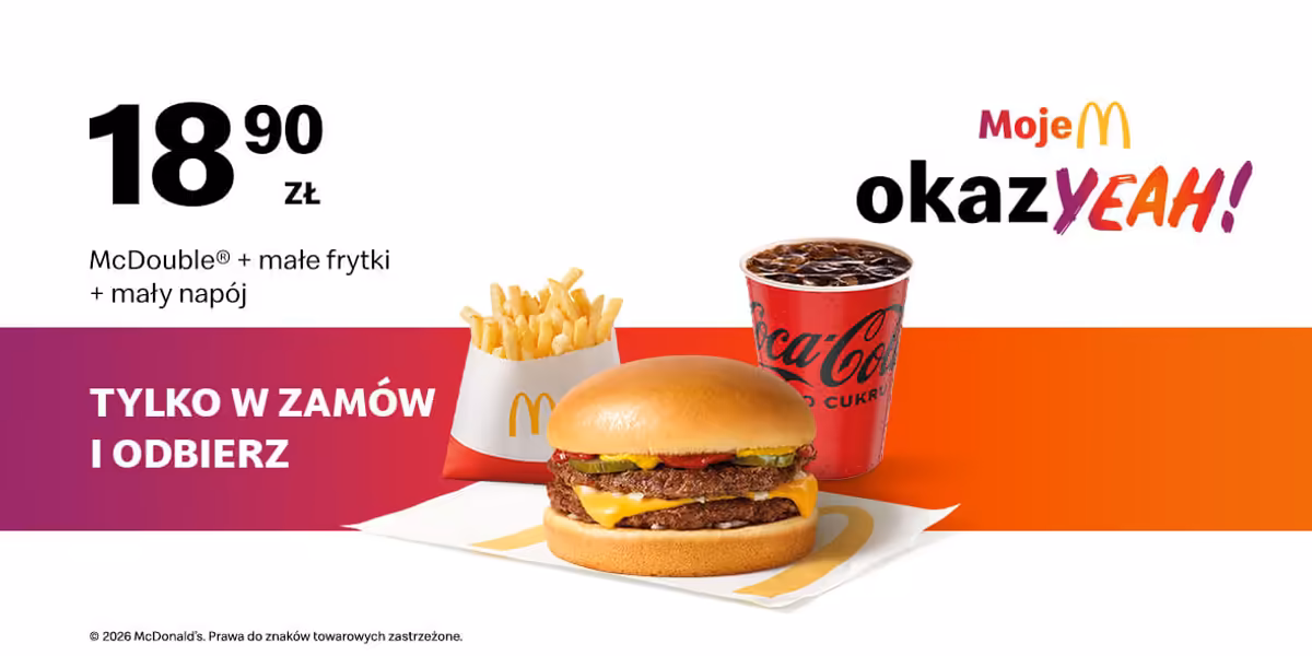 McDonald's : 18,90 zł McDouble® + małe frytki + mały napój
