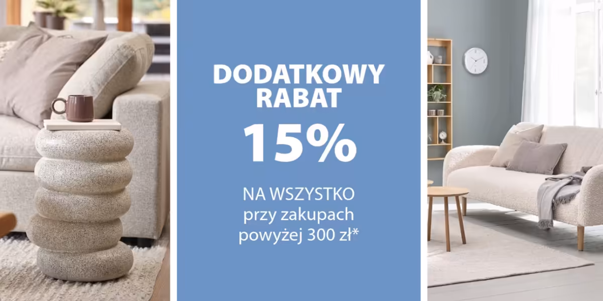 Jysk : -15% ekstra na wszystko
